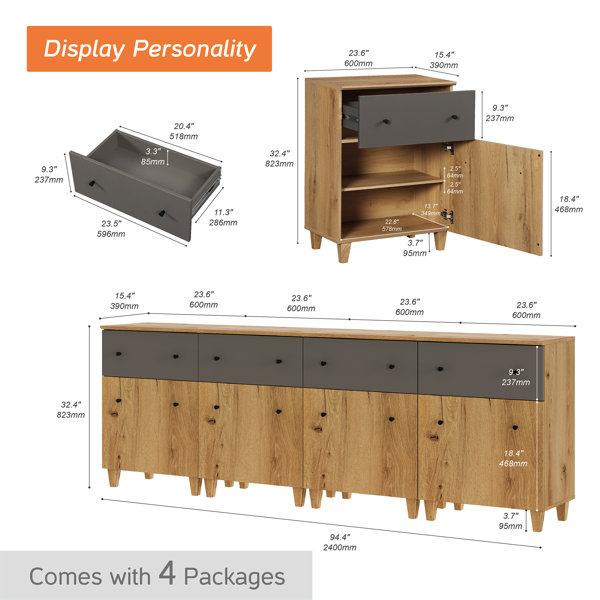 Latitude Run® Lysiane 94.4'' Sideboard & Reviews | Wayfair